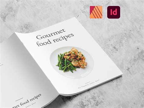 Minimalist Cookbook Template Adobe Indesign Affinity Publisher Etsy
