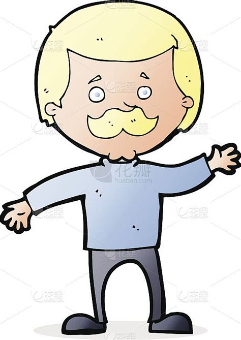 卡通爸爸挥手