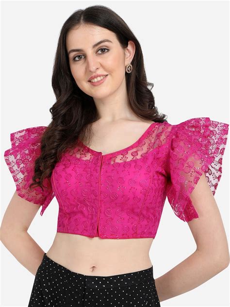 Buy Fab Dadu Pink Sequins Embroidered Saree Blouse Saree Blouse For