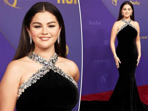 Selena Gomez looks chic in black velvet on Emmys 2024 red carpet