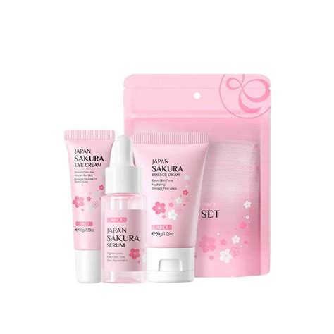 Laikou Japan Sakura Skincare Set 3 Pieces Belasea