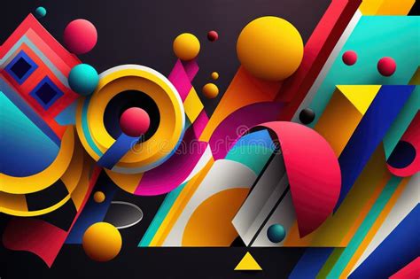 Bright And Bold Geometric Shapes In Vibrant Colors Stock Illustration Illustration Of Vibrant