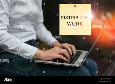 Conceptual Display Distributed Work Business Idea Practiced By