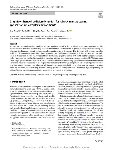 Graphic Enhanced Collision Detection For Robotic Manufacturing
