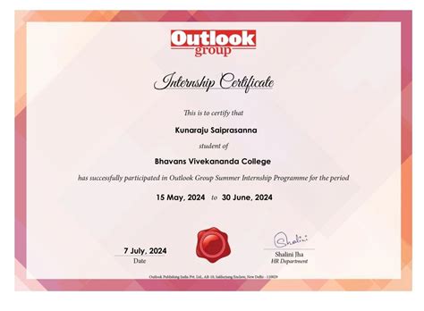 saiprasanna kunaraju on linkedin internship outlookgroup