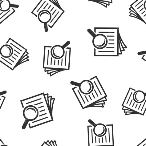 Pattern Of Document Review Symbols With Magnifier Audit Fraud Analysis