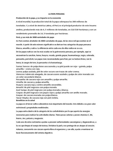 La Papa Peruana Pdf