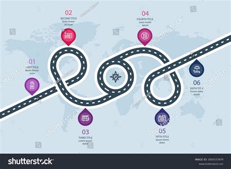 Road Map Infographic Creative Plan Design Stock Vector Royalty Free 2065573979 Shutterstock