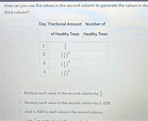 solved how can you use the values in the second column to generate the