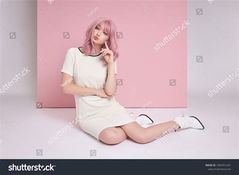 A Girl With Long Pink Hair Over 199 238 Royalty Free Licensable Stock