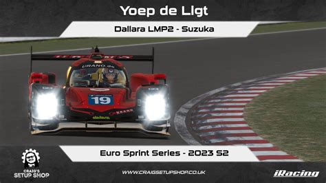 IRacing 23S2 Dallara LMP2 Euro Sprint Series Suzuka YL YouTube