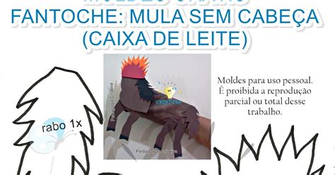 Pedagoga Criativa Moldes Grátis Fantoche Mula sem Cabeça