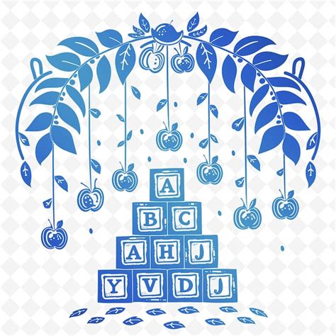 Premium Psd School Outline With Abc Blocks And Apples Abc Blocks