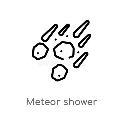 Outline Meteor Shower Vector Icon Isolated Black Simple Line Element Illustration From
