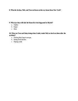 The Great Gatsby Ch 7 Quiz By Class With Cardines TPT