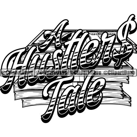 Hustler Tale Money Stack Svg Design 100 Dollar Bill Sign Cash Rich Hip
