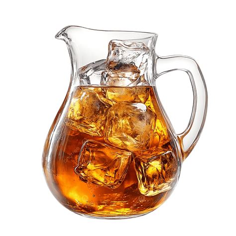 Glass Pitcher Filled With Iced Tea And Refreshing Ice Cubes Iced Tea
