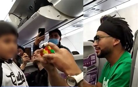 “el Niño Más Veloz” Sorprendió A Pasajeros De Un Avión Al Armar Un Cubo