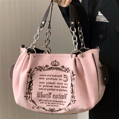 빈티지레터링가방 빅쇼퍼백 핑크가방 큰가방 Y2k 빈티지패션