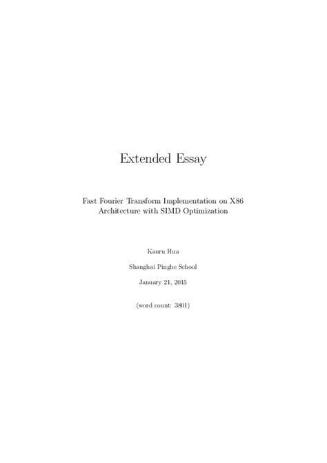 Pdf Fast Fourier Transform Implementation On X86 Architecture With