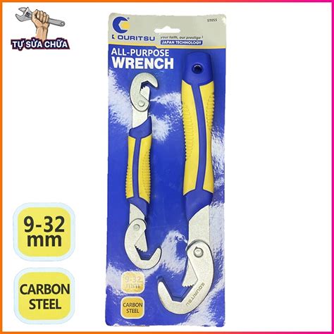 Bộ 2 Cle Mỏ Lết đa Năng độ Mở 9 32mm Kouritsu Công Nghệ Nhật Bản Cán Bọc Cao Su Chống Trơn êm