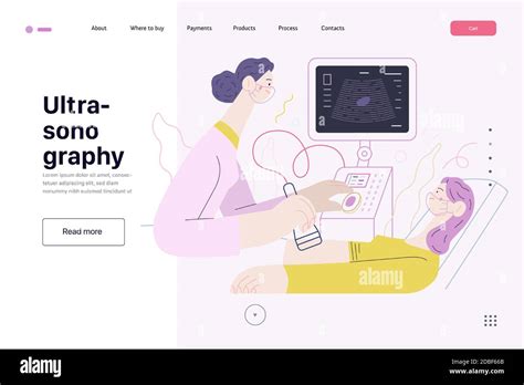 Medical Tests Illustration Ultrasound Modern Flat Vector Concept