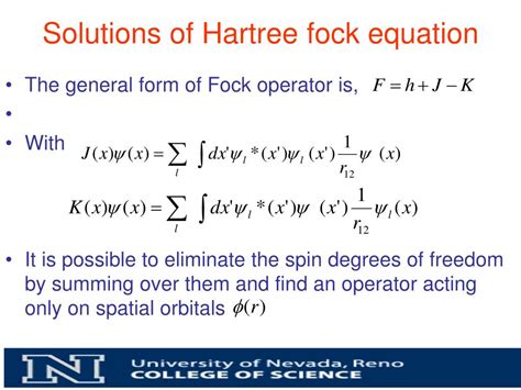 Ppt Restricted And Unrestricted Hartree Fock Method Powerpoint
