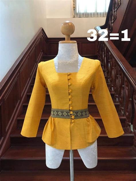 เสื้อไทยประยุกต์ เสื้อไหมลาวอัดกาว ไซส์32 Anisara Shop Thaipick