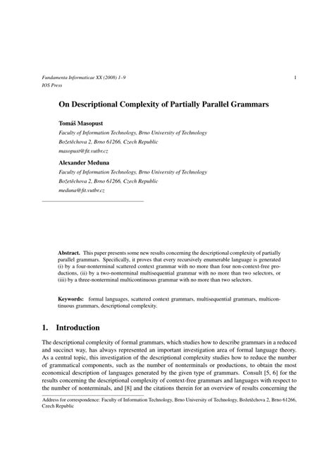 PDF On Descriptional Complexity Of Partially Parallel Grammars
