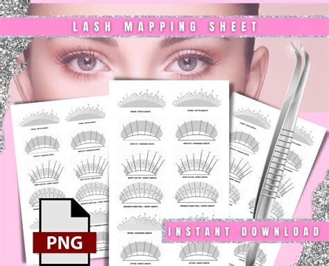 Lash Mapping Forms Eyelash Extensions Practice Lash Etsy