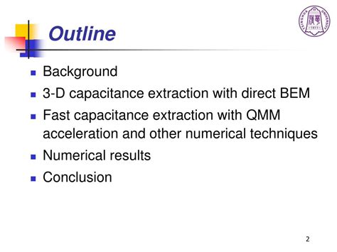 Ppt Fast 3 D Interconnect Capacitance Extraction And Related Numerical Techniques Powerpoint
