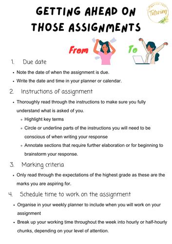 Getting Ahead On Those Assignments Teaching Resources