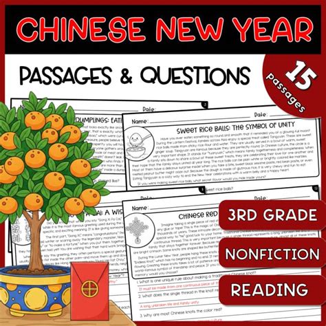 Chinese New Year 3rd Grade Reading Passages With Comprehension Questions
