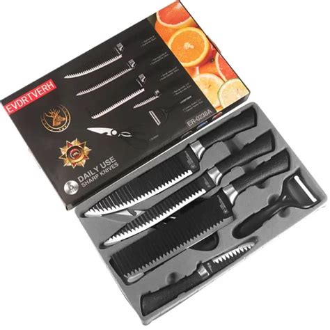 6pc Serrated Knife Set With Peeler And Scissors Liveeasy Products Ltd