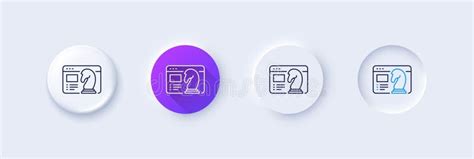 Seo Strategy Line Icon Search Engine Optimization Sign Line Icons