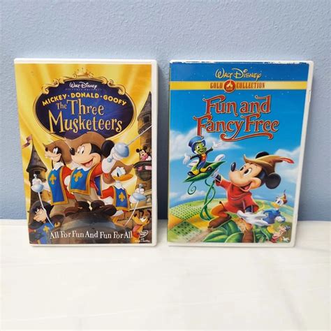 Walt Disney Fun And Fancy Free 3 Musketeers ~ Dvd Lot Of 2 Mickey Mouse