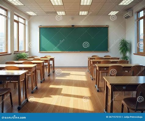 A Classroom With A Green Chalkboard Covered In Handwritten Numbers And