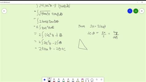 Integration By Trigonometric Substitution Example 23 Youtube