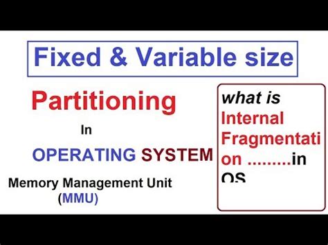 Fixed Variable Size Partitioning Internal Fragmentation Memory