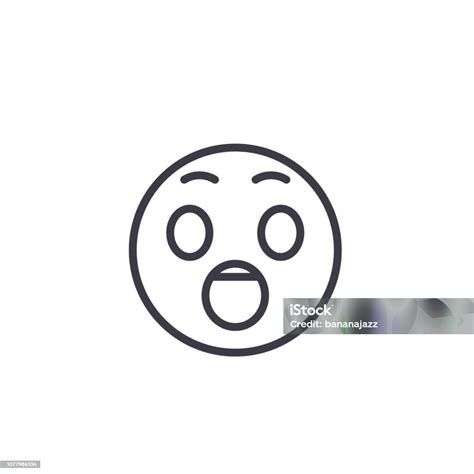 놀란된 Emoji1 개념 선 편집 가능한 벡터 개념 아이콘입니다 놀란된 Emoji1 개념 선형 감정 그림 쇼크에 대한 스톡 벡터