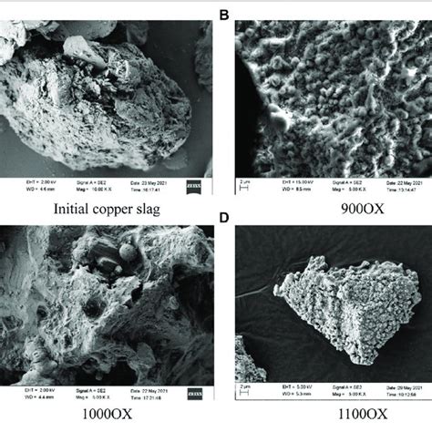 Sem Diagrams Of Copper Slag A Initial Copper Slag B 900ox C