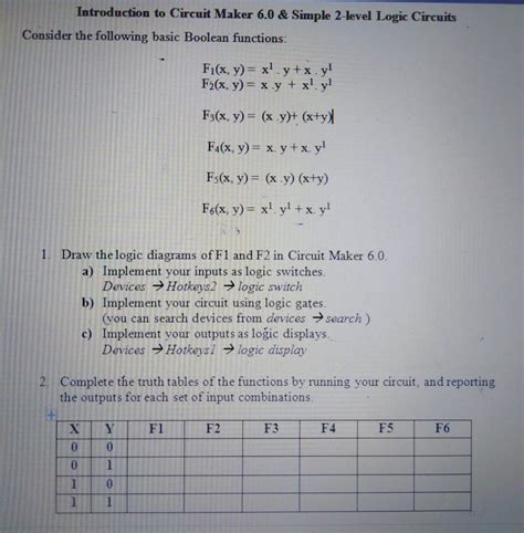 Solved Introduction To Circuit Maker 60 And Simple 2 Level