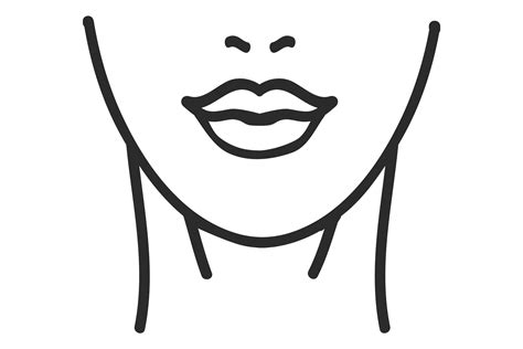 Female Lips And Chin Line Icon Woman Be Graphic By Vectortatu