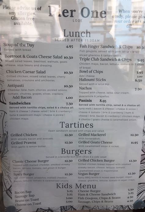 Pier One Looes Full Menu Online