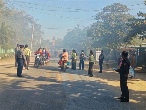 ရေဦးတွင် ကိုဗစ် ၁၉ ရောဂါ ကာကွယ်ထိန်းချုပ်ရေး နှာခေါင်းစည်း Mask များ