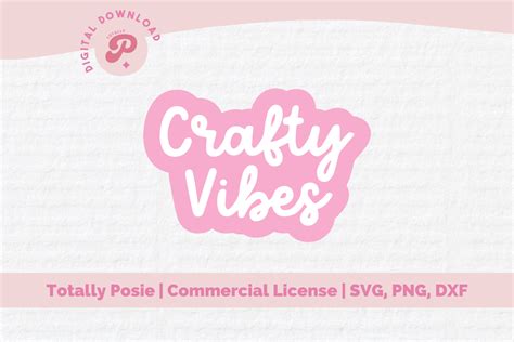 Crafty Vibes SVG Pink Script Crafting Graphic By Totally Posie