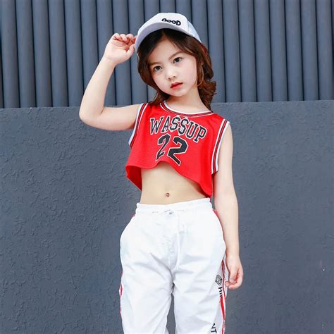 2018 New Korean Style Midriff Baring Jazz Hip Hop Dancing Costumes For