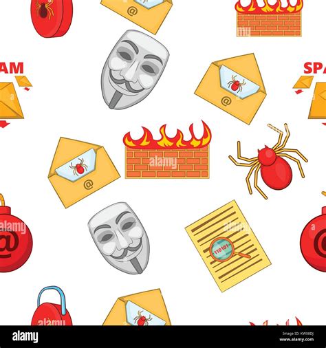 Hacking Pattern Cartoon Illustration Of Hacking Vector Pattern For Web