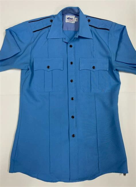 Police Security Uniform Shirts Blue Long Short Sleeve… Gem