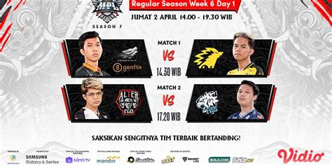 Jadwal MPL Season Jumat April Di Vidio Ada Alter Ego Vs EVOS Legends Bola Net